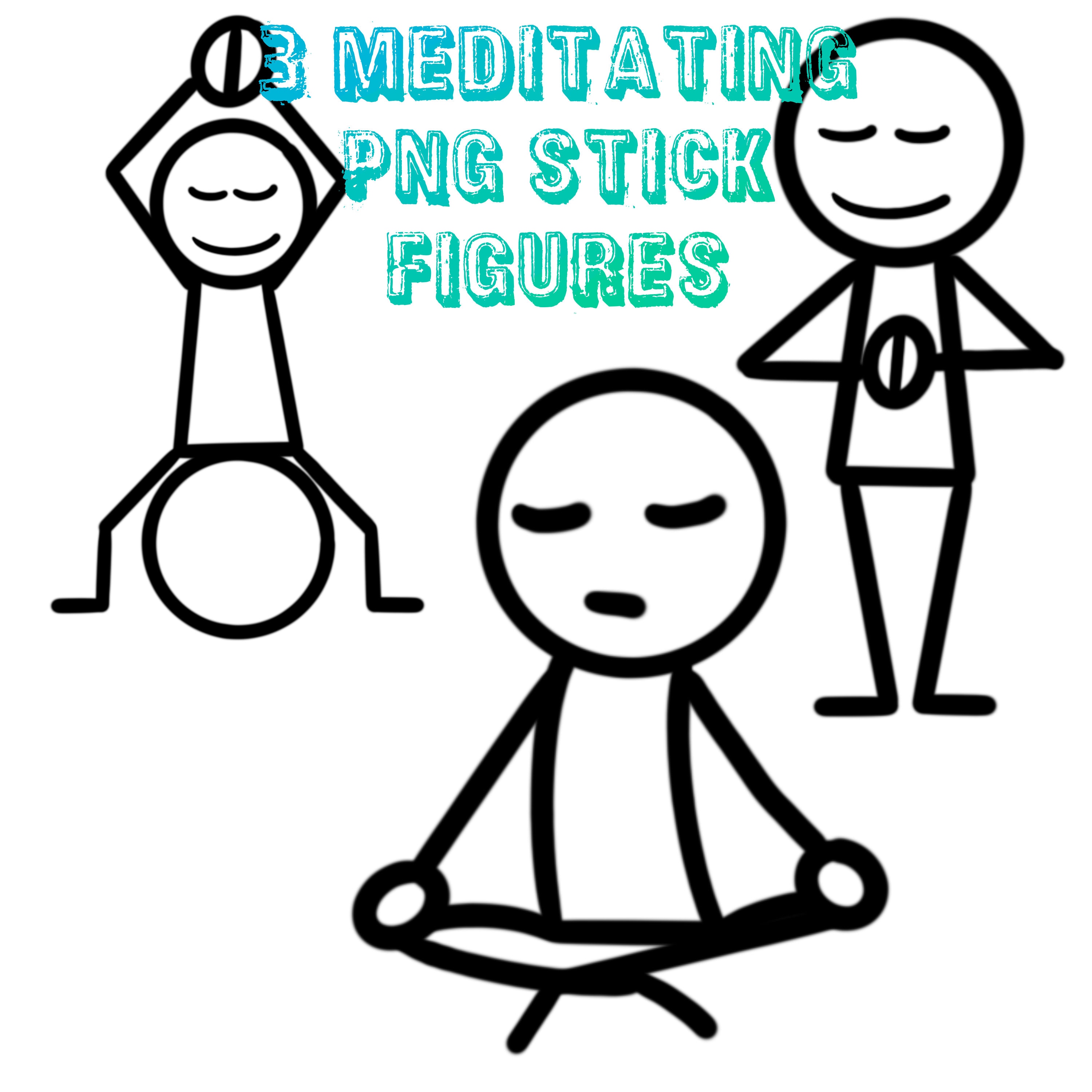 3 Meditating PNG Stick Figures Digital Download - Etsy