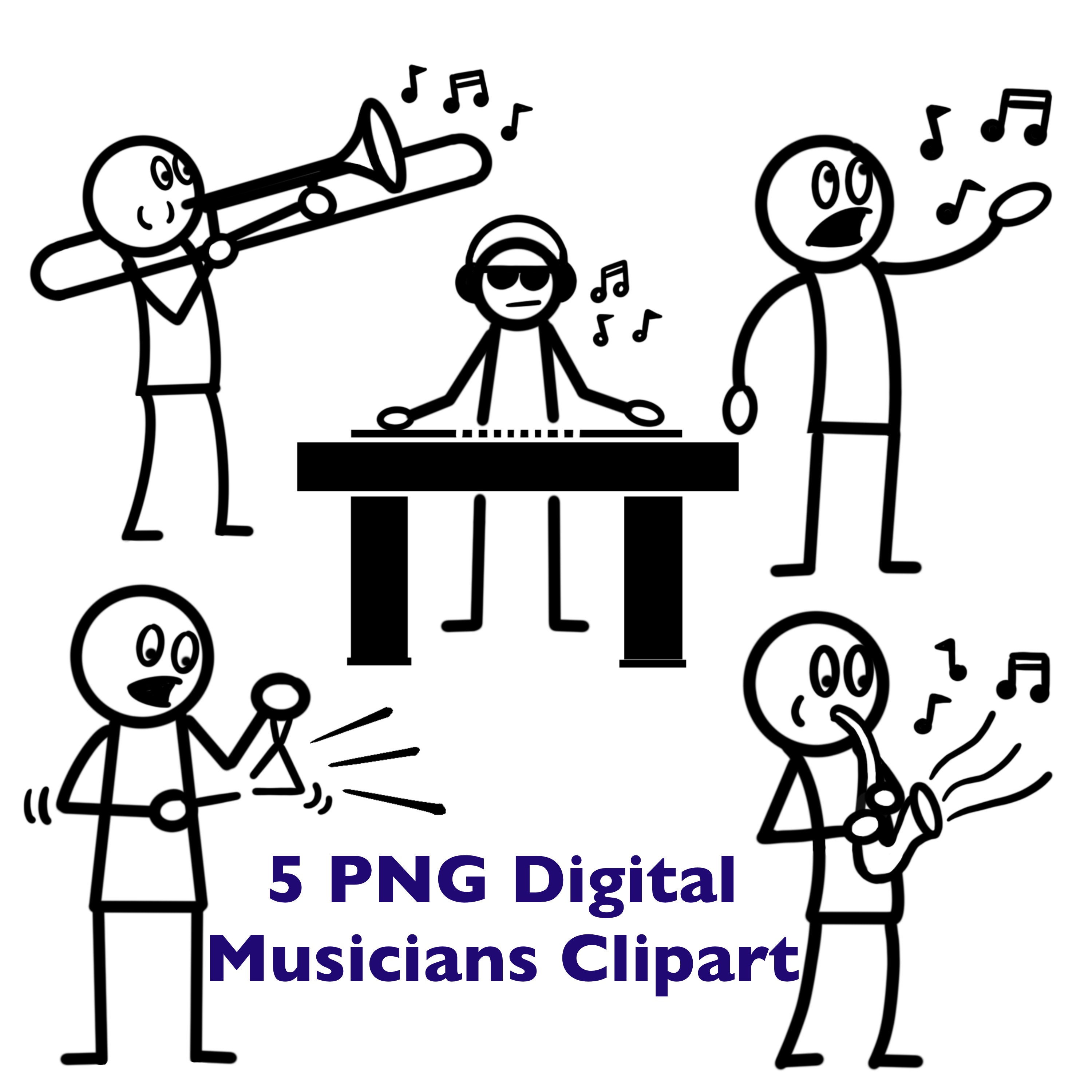 Musicians Ultimate Clipart PNG Pack - Etsy