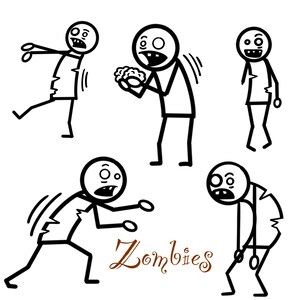 Zombie SVG and PNG Stick Figure Clipart #1 - Etsy