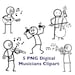Musicians Stick Figure Clipart 2 - Etsy