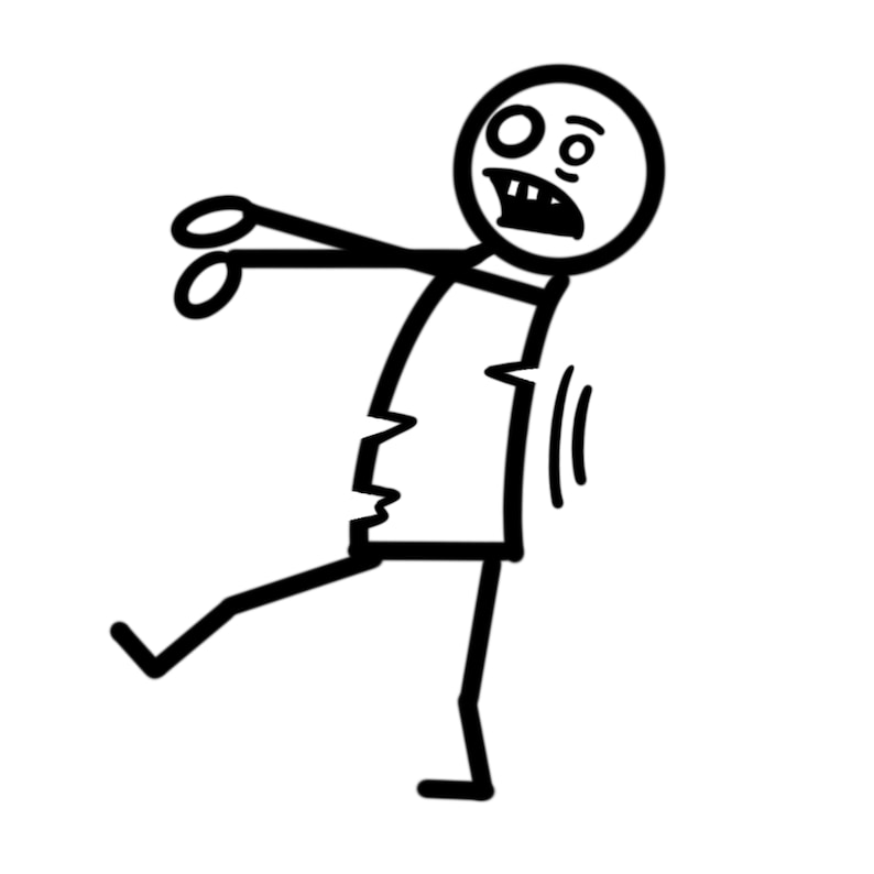 Zombie SVG and PNG Stick Figure Clipart #1 - Etsy