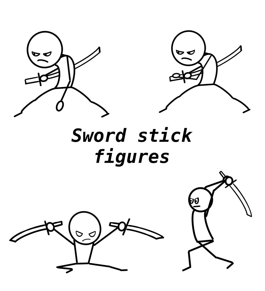 Sword Fighting Stick Figure - Etsy