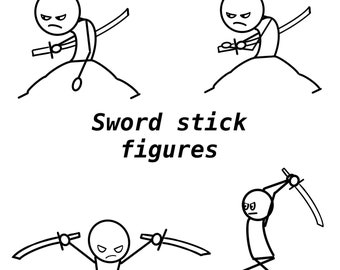 Stick Figure Stickman Cartoon Character Fight Fighting Weapon Attack ...
