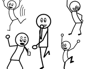 Stick Figure Sitting in Chair - Etsy