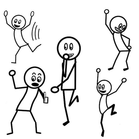 Excited Stick Figure
