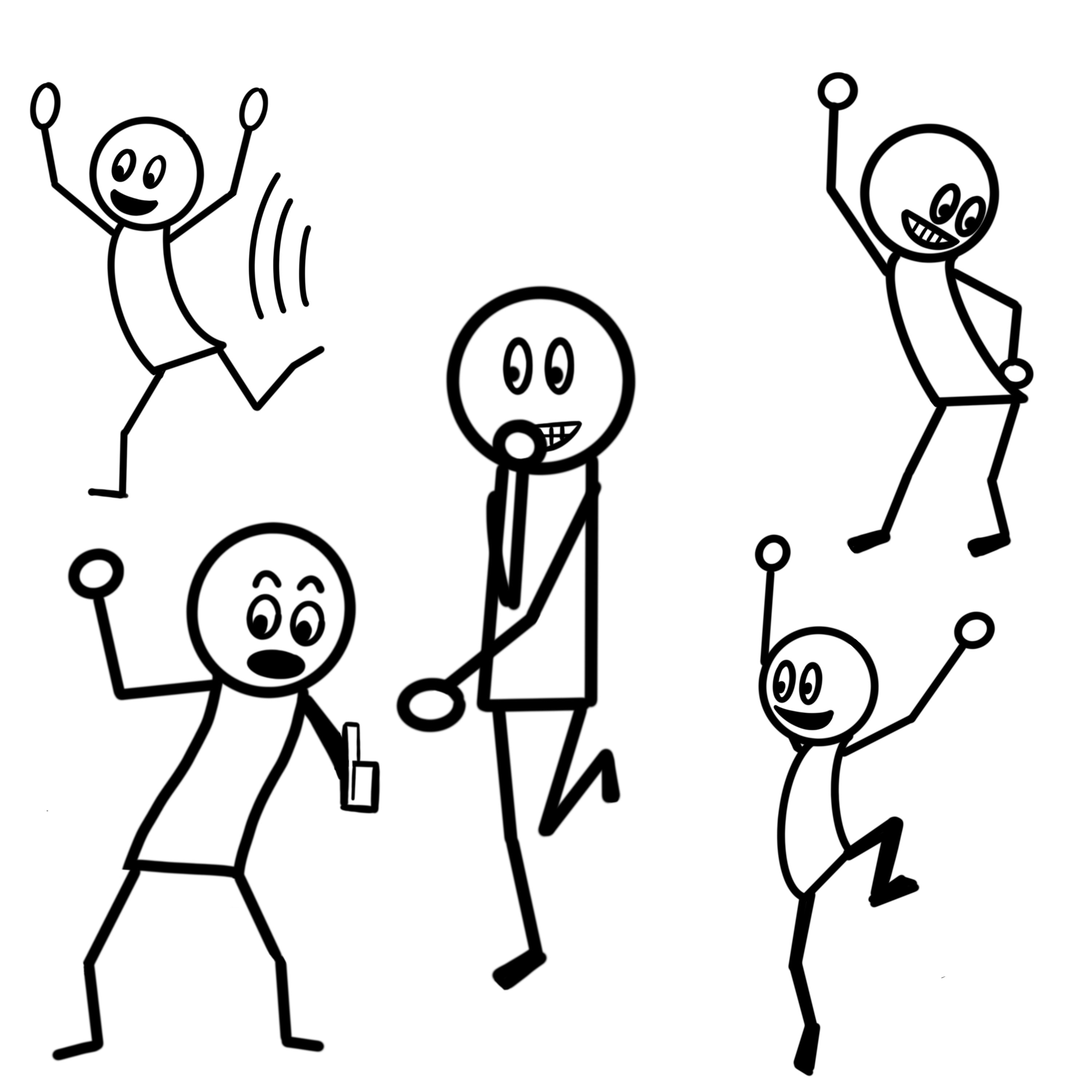Celebrating/excited Stick Figure Clip Art - Etsy