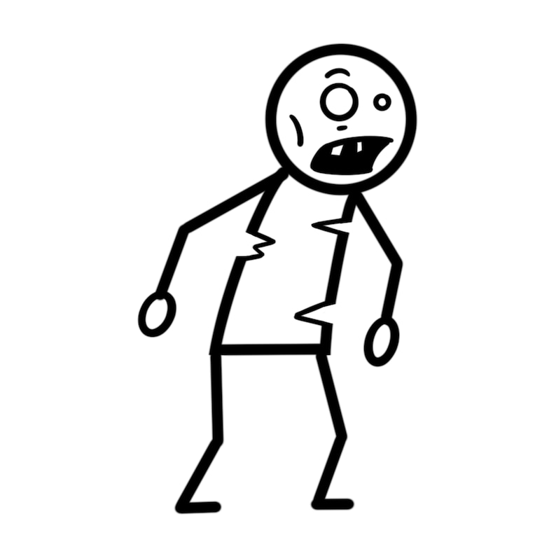 Zombie SVG and PNG Stick Figure Clipart #2 - Etsy