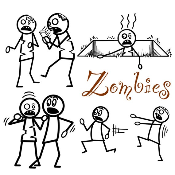 Zombie PNG Stick Figure Clipart 3 - Etsy Australia