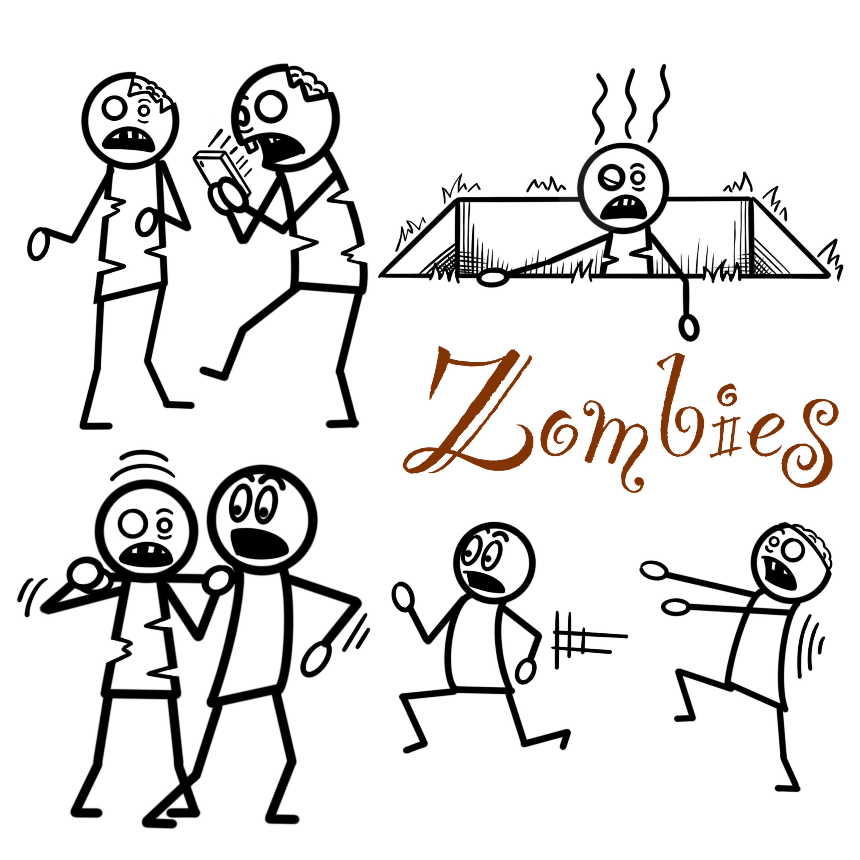 Zombie PNG Stick Figure Clipart #3 - Etsy Australia