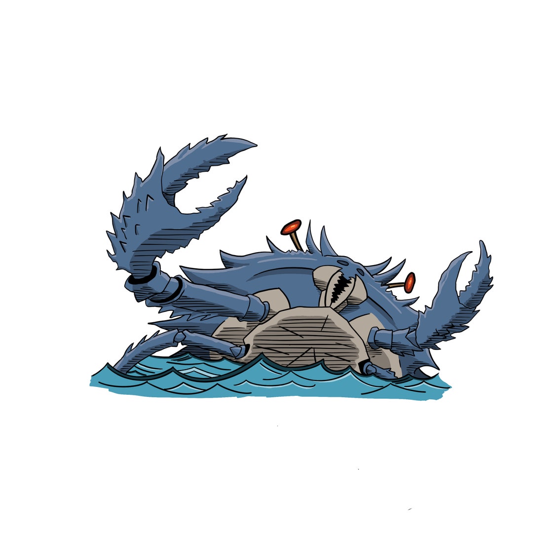 Sea-monster/crab Nautical Map Sea-monster - Etsy