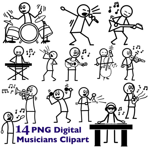 Musicians Ultimate Clipart PNG Pack - Etsy