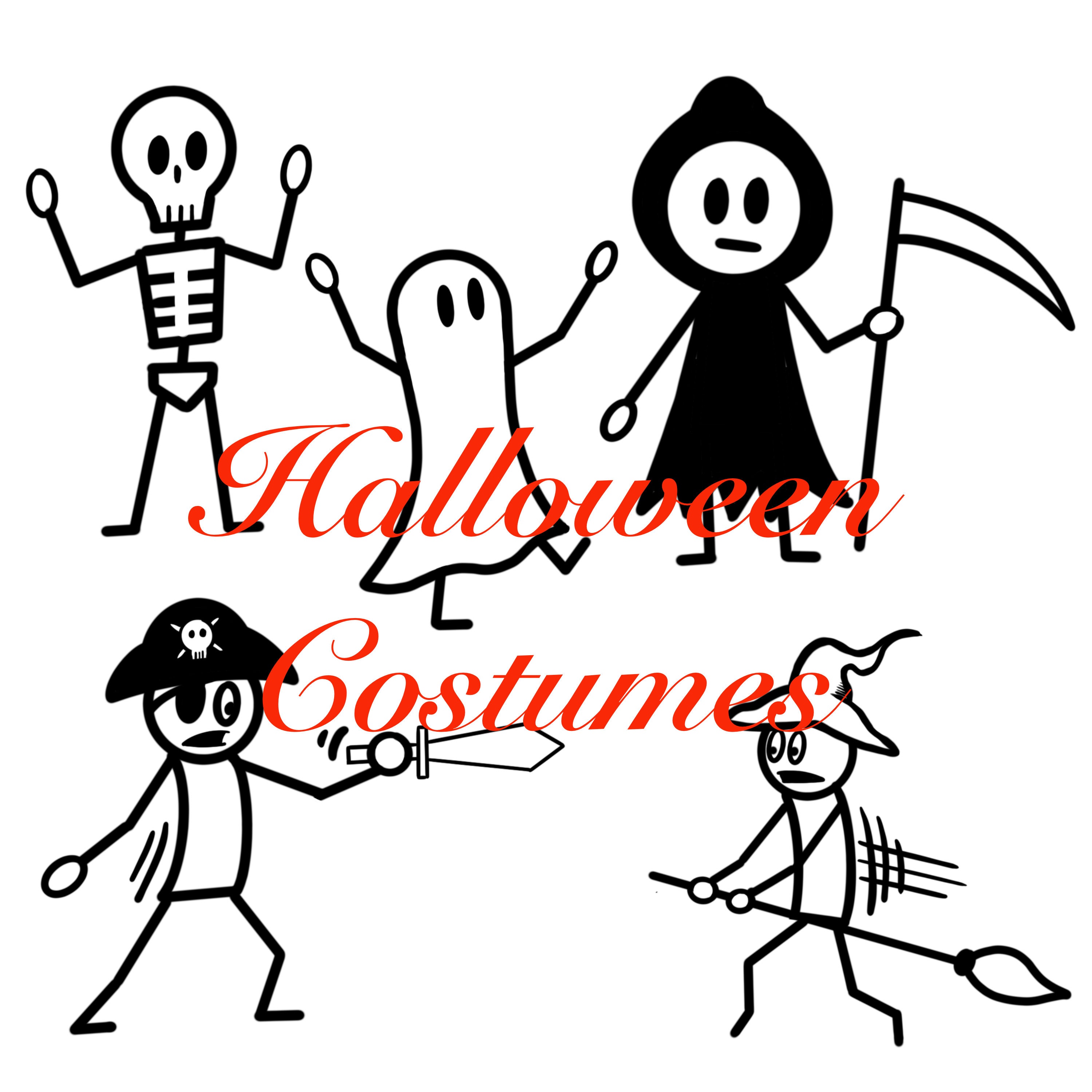 Halloween Costume Clipart Black And White