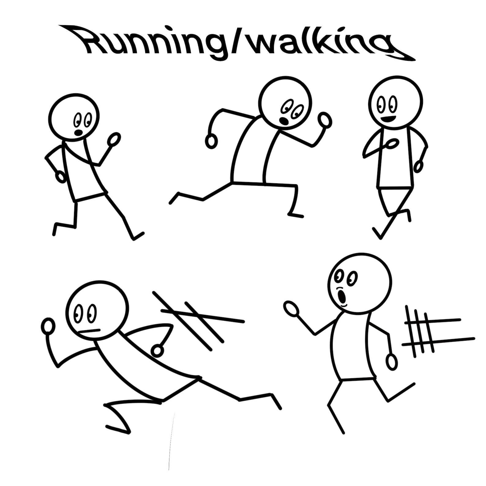 Running/walking Stick Figure Clip Art - Etsy