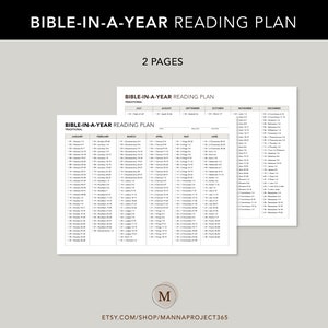 Traditional Bible-in-a-year Reading Plan, in the Order of Books, One ...