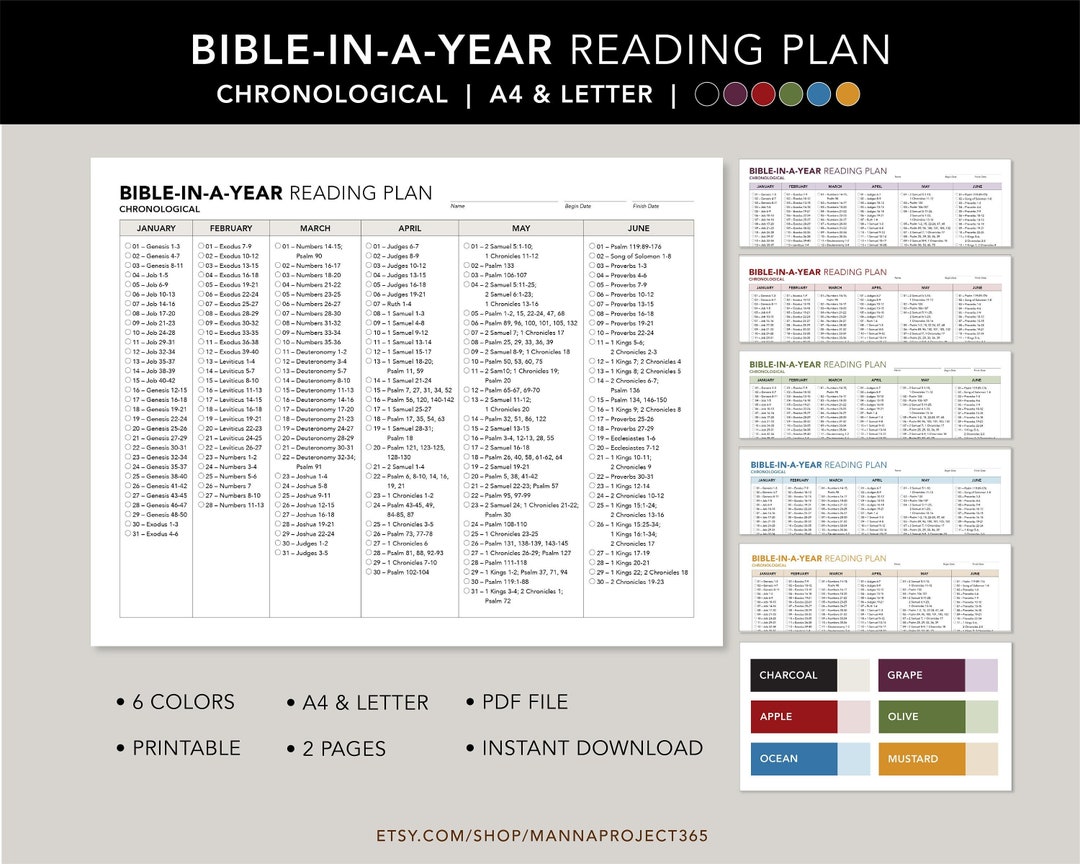 Chronological Bible-in-a-year Reading Plan, One Year Bible Reading ...