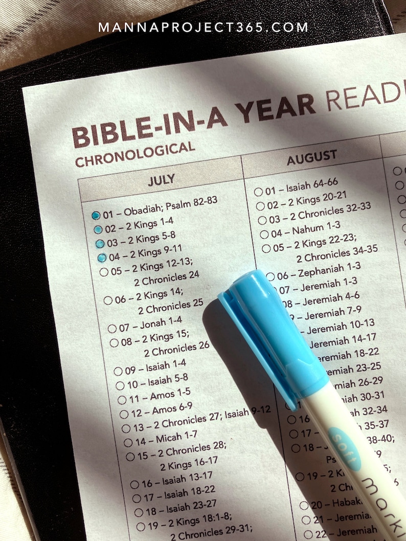 Chronological Bible-in-a-year Reading Plan, One Year Bible Reading ...