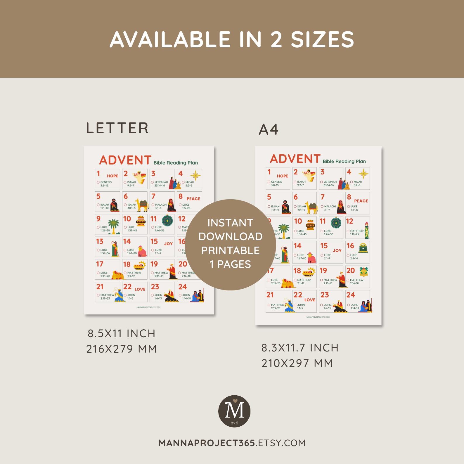 Advent Bible Reading Plan, 24-day Scripture Countdown, Christmas ...