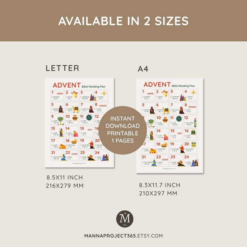 Advent Bible Reading Plan, 24-day Scripture Countdown, Christmas ...