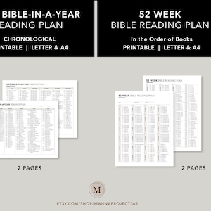 2025 Chronological Bible-in-a-year Reading Plan & Traditional 52 Week ...