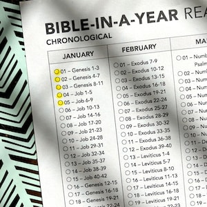 Chronological Bible-in-a-year Reading Plan, Bible Reading Plan, One ...