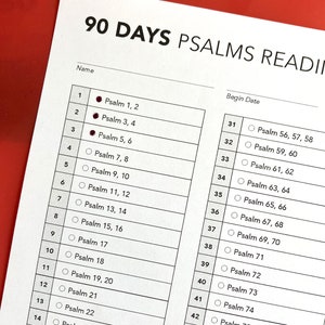 90 Days Psalms Reading Plan, Psalms in 90 Days, 3 Month Psalms Reading ...