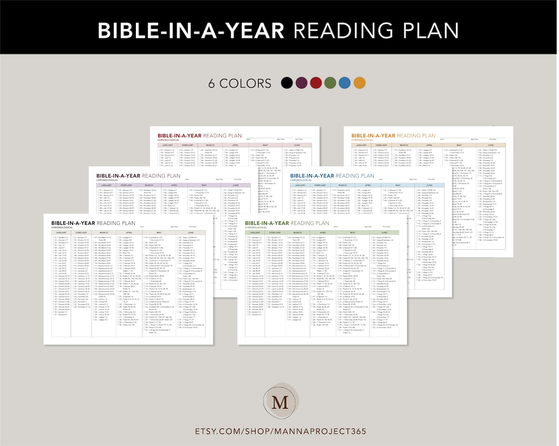Chronological Bible-in-a-year Reading Plan, One Year Bible Reading ...
