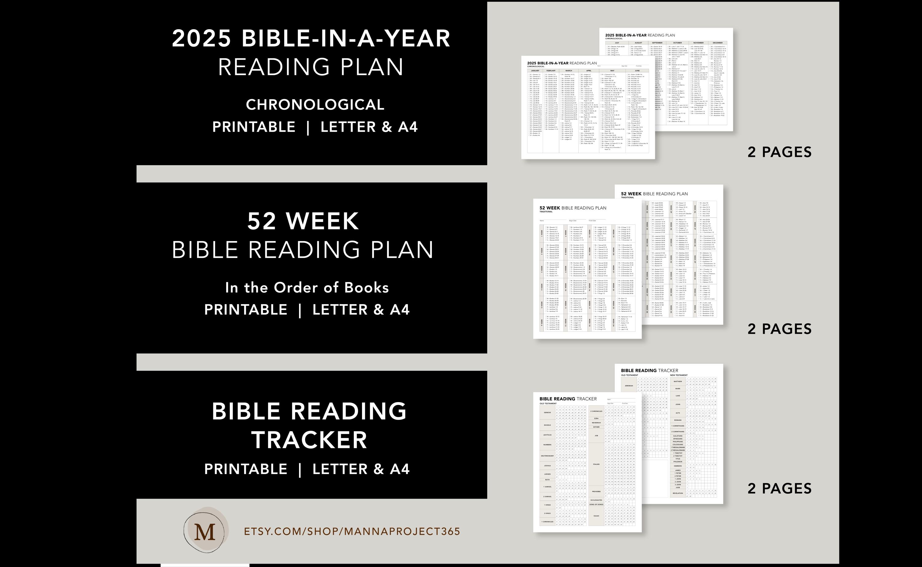 Bundle: 2025 Chronological Bible-in-a-year Reading Plan + Traditional ...
