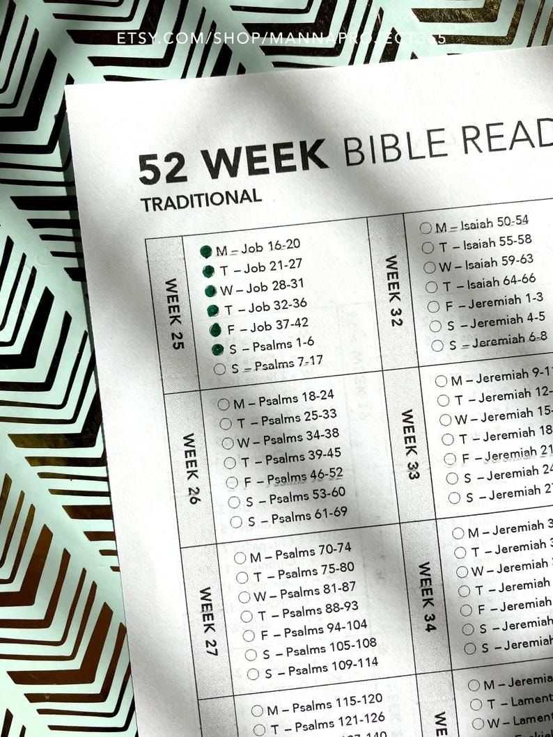 2025 Chronological Bible-in-a-year Reading Plan & Traditional 52 Week ...