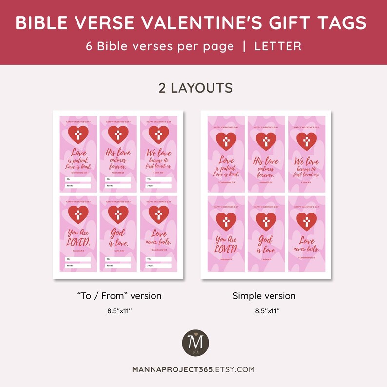 Christian Valentine Gift Tags Printable, Bible Verse Valentine Tags ...