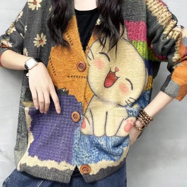 Retro Cardigan - Etsy