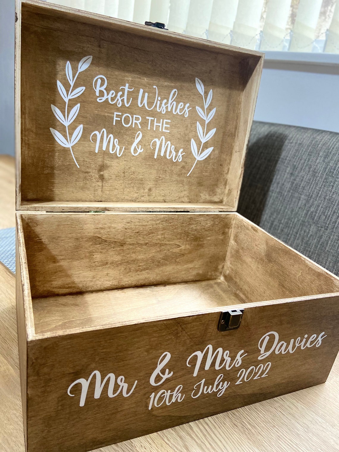 Wooden Personalised Wedding Card Box Handmade | Etsy