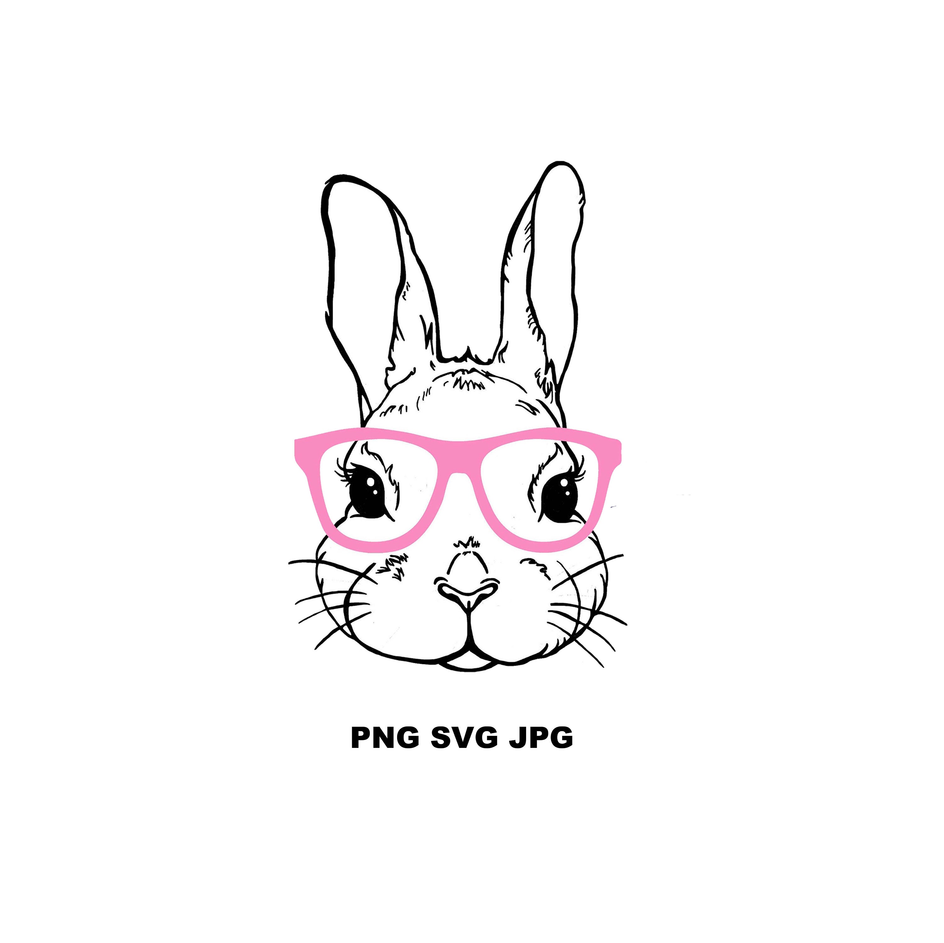 Bunny With Heart Glasses Clipart