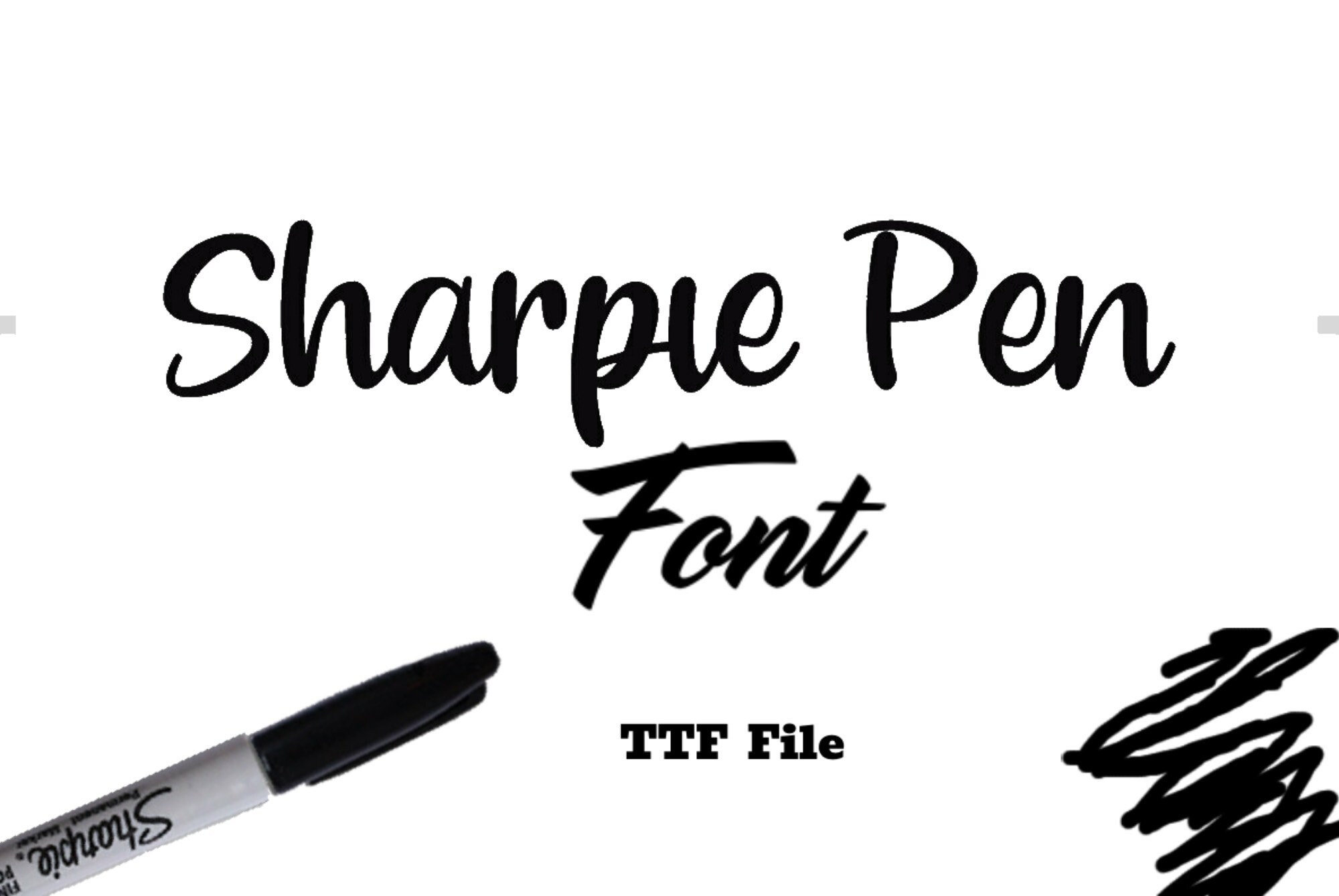 Sharpie Pen Font TTF File Handwritten Font Downloadable - Etsy UK