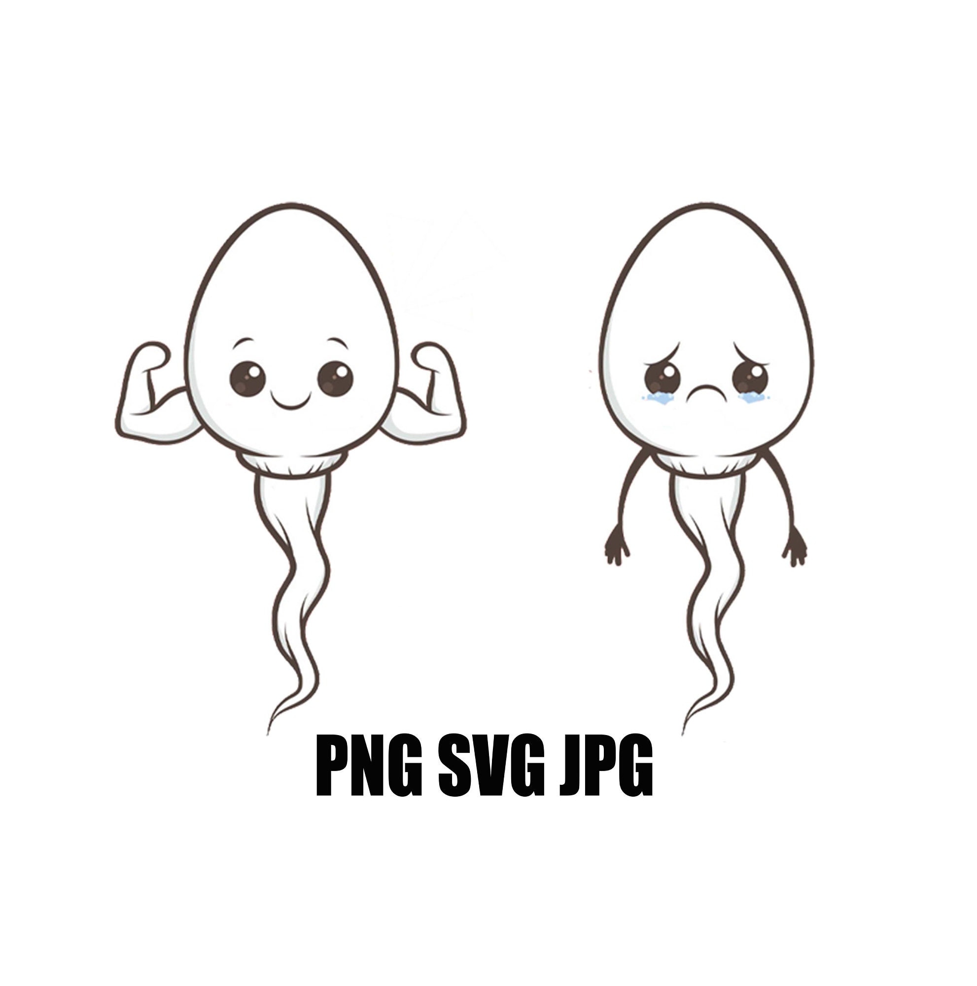 Sperm Svg Sperm With Smiling Face and Sad Face Semen Svg. - Etsy Canada