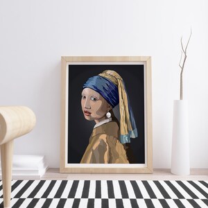 Color Printable Poster, Girl With a Pearl Earring, Printable Color Wall ...