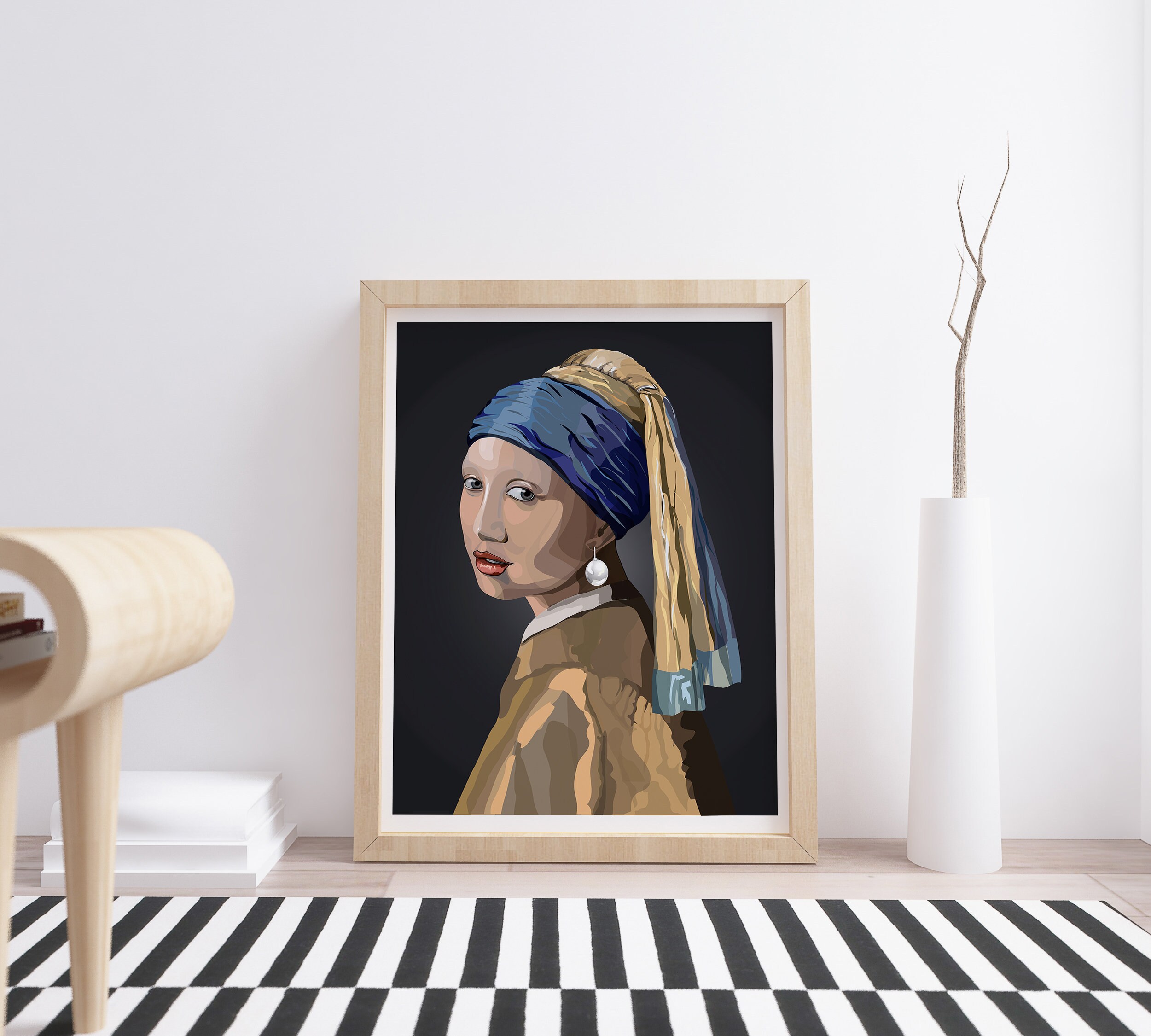 Color Printable Poster, Girl With a Pearl Earring, Printable Color Wall ...