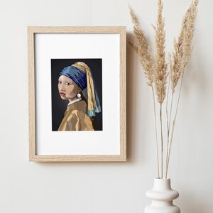 Color Printable Poster, Girl With a Pearl Earring, Printable Color Wall ...