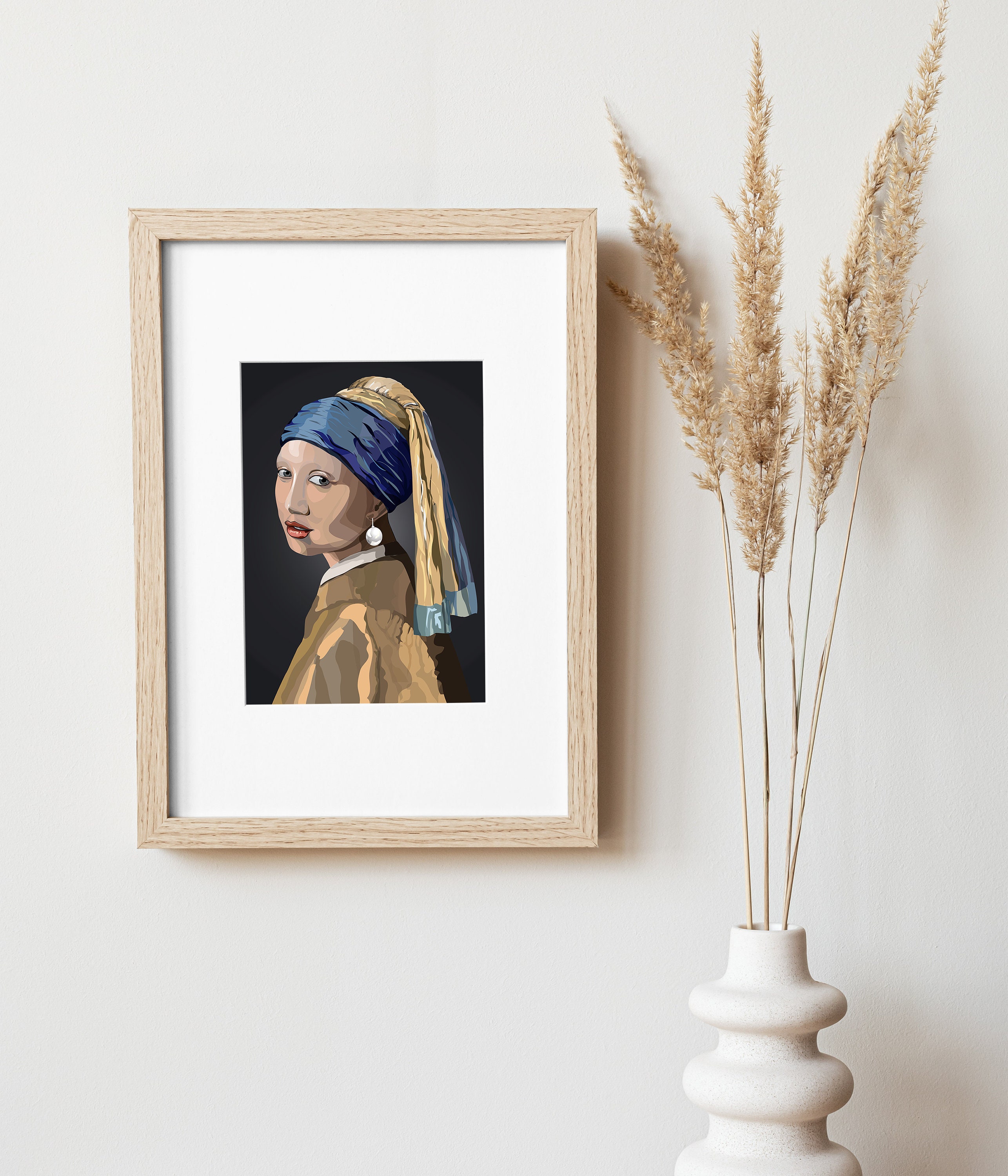 Color Printable Poster, Girl With a Pearl Earring, Printable Color Wall ...