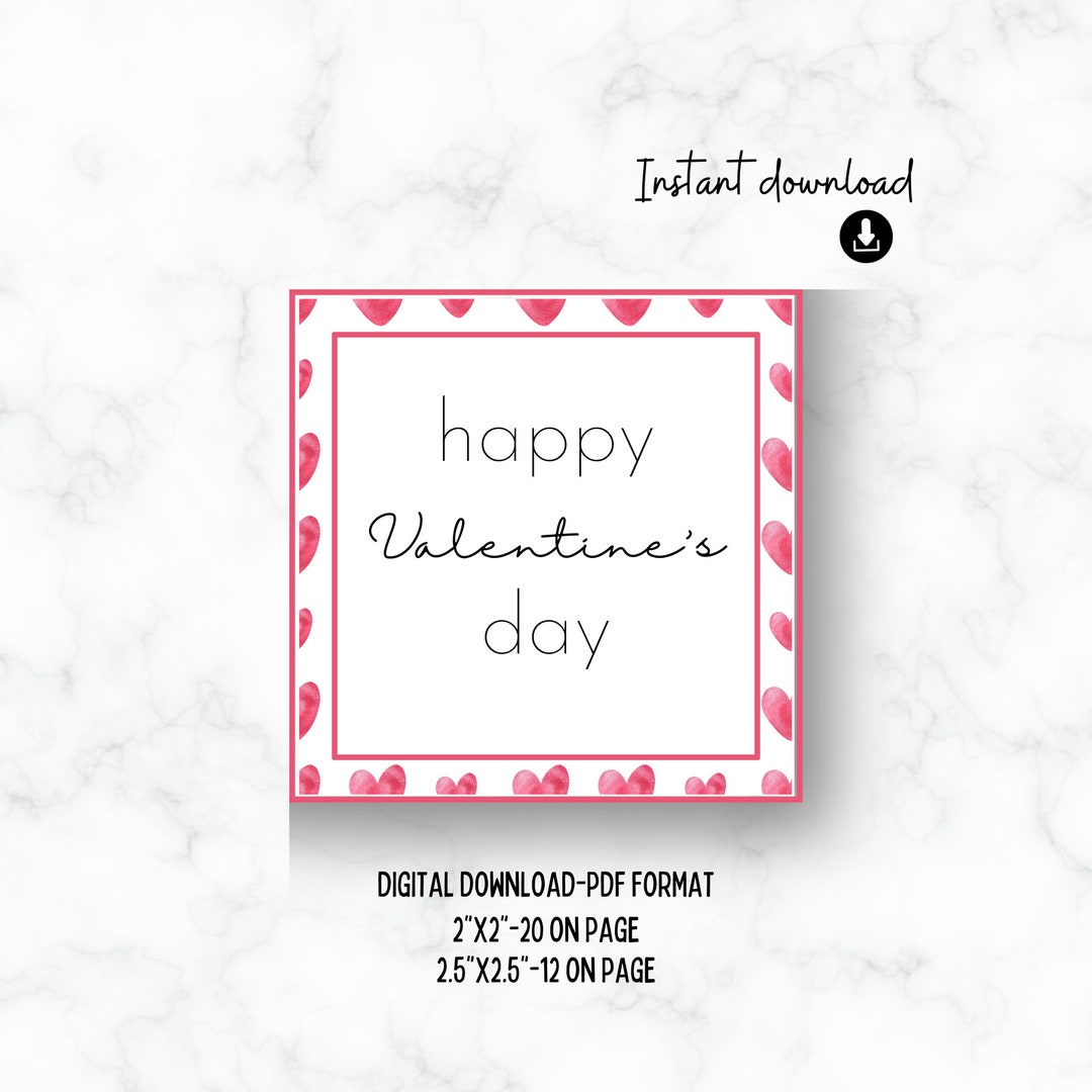 Printable Valentine's Day Cookie Tag - Happy Valentine's Day Cookie ...