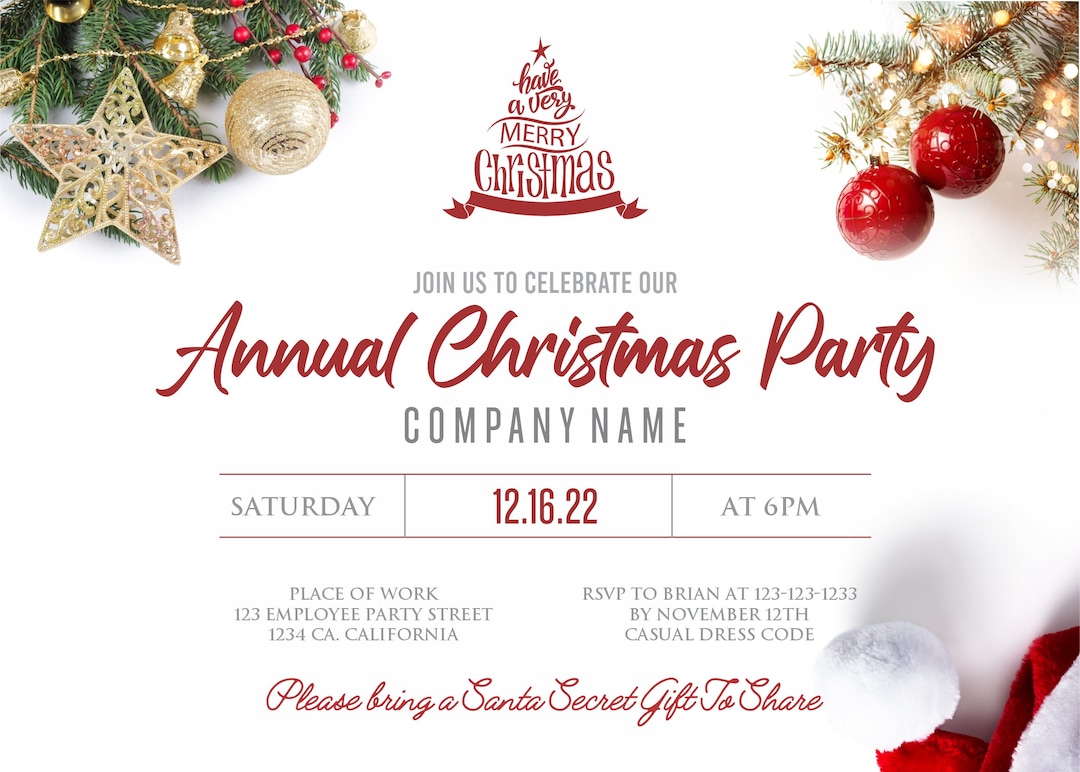 Christmas Annual Company Party Invite - Etsy