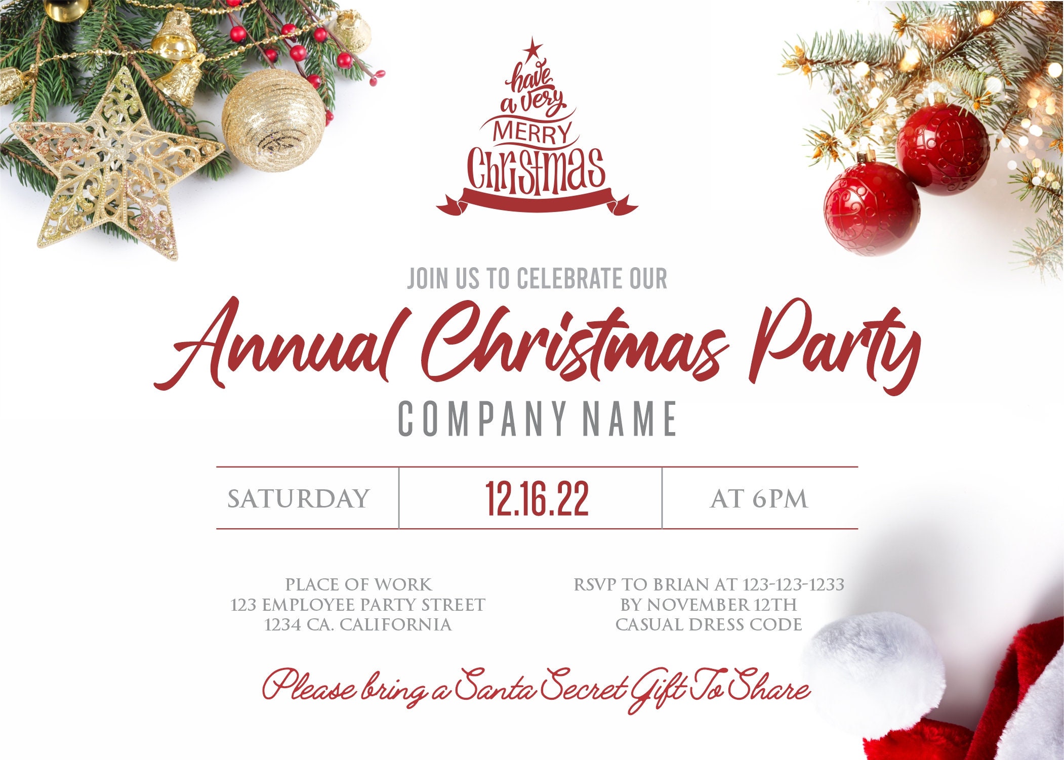 Christmas Annual Company Party Invite - Etsy