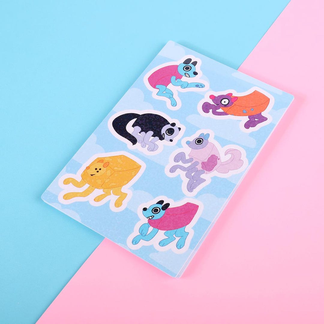 Wobbledogs Holographic Sticker Sheet - Etsy