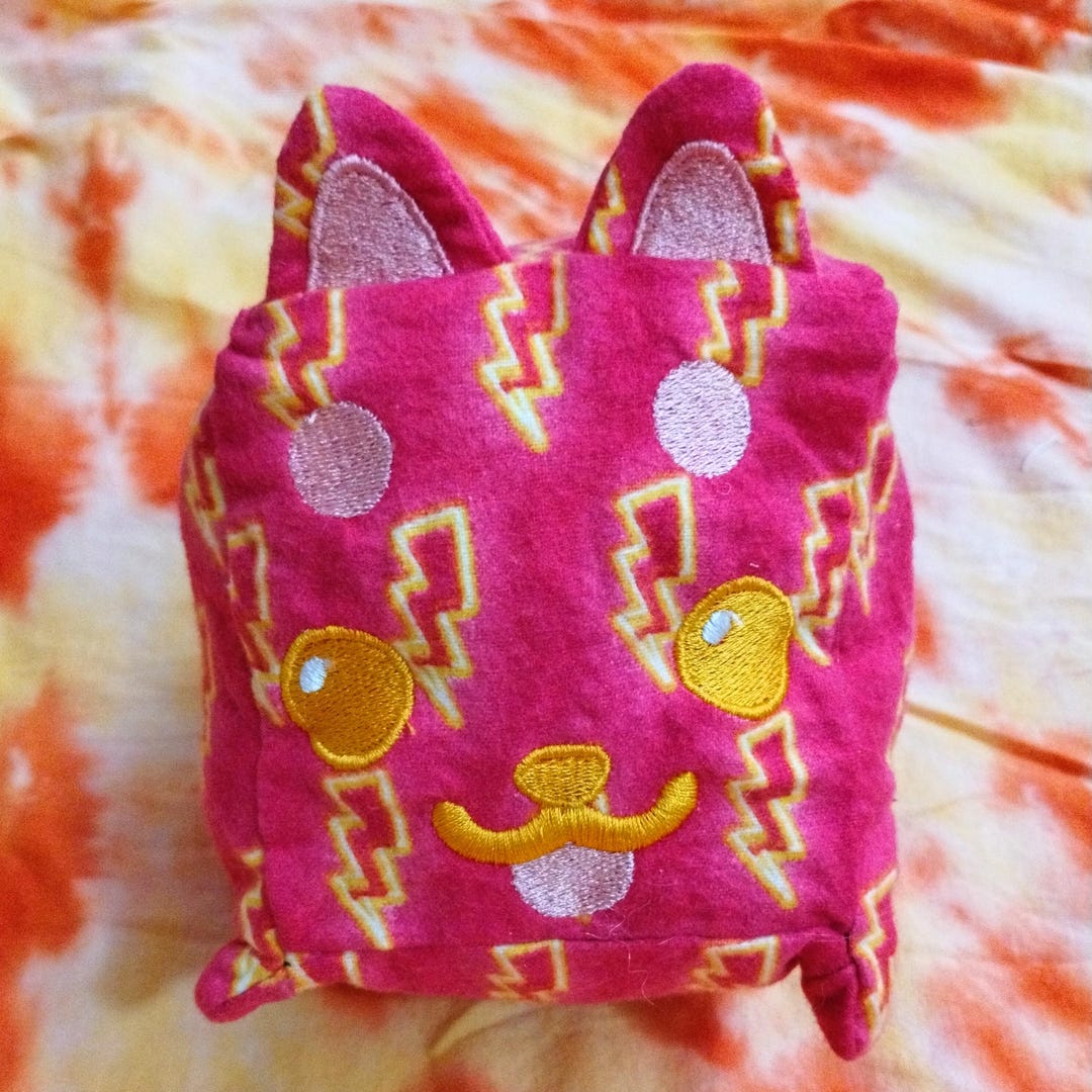 Neon Lightning - Handmade Cube Dog Plushie - Etsy