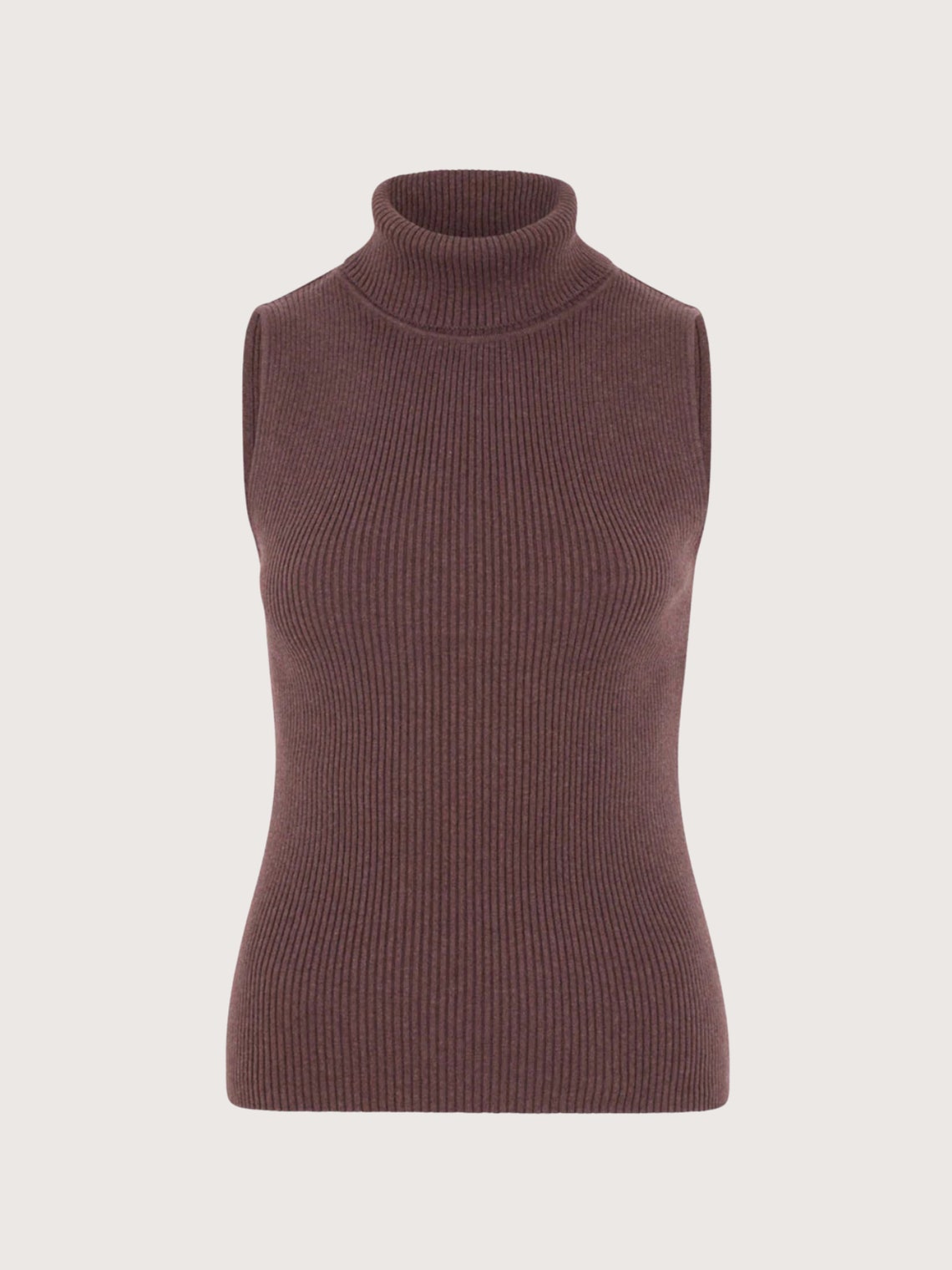 Margot Sleeveless Roll Neck Jumper Vest Cotton Top | Nice Cream London ...