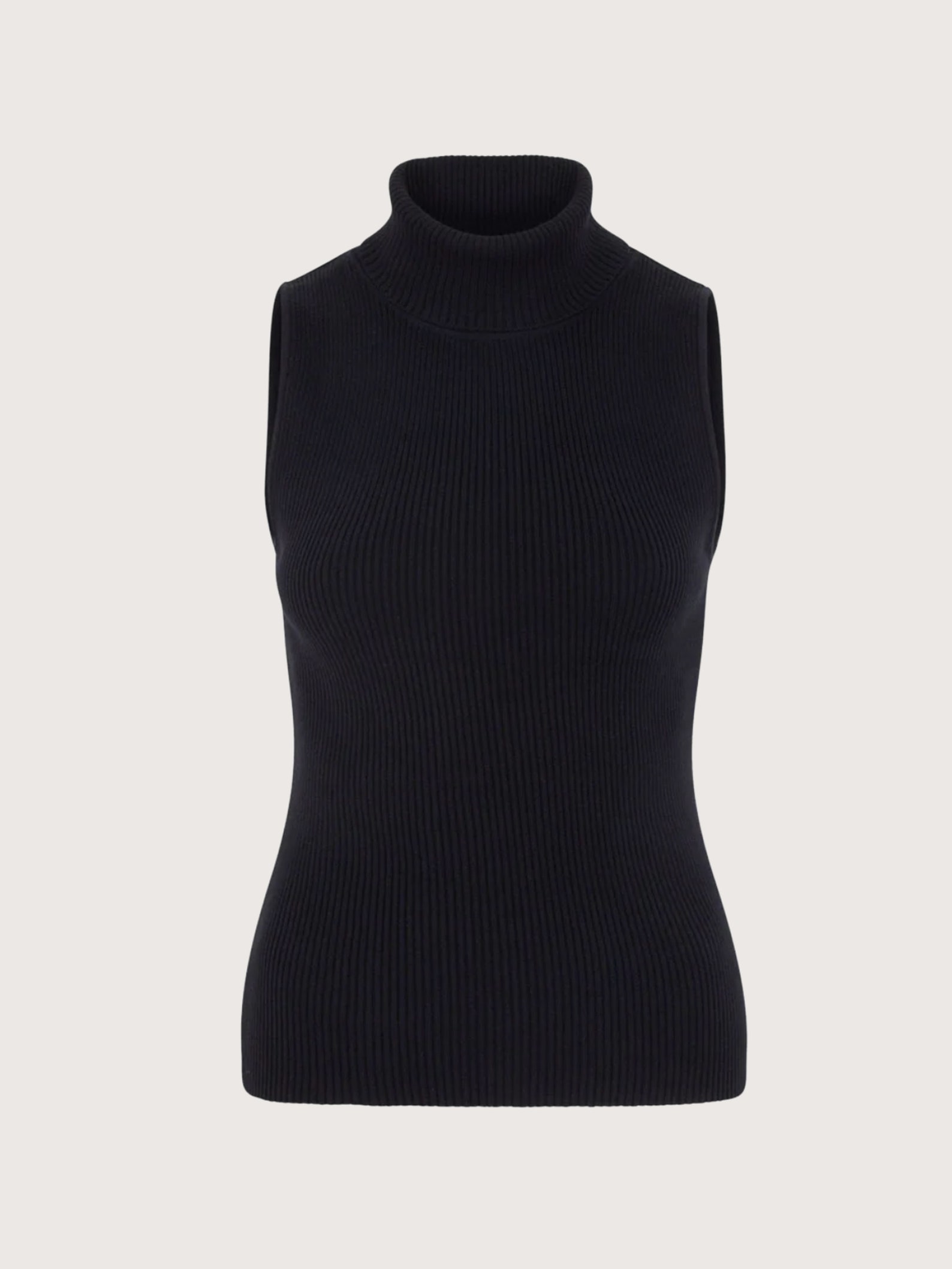 Margot Sleeveless Roll Neck Jumper Vest Cotton Top | Nice Cream London ...