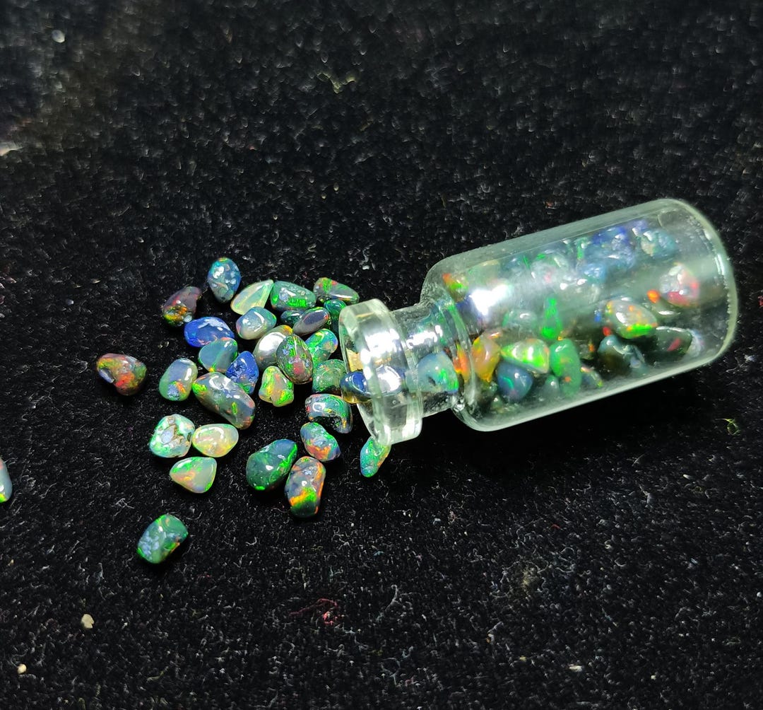 Ethiopian Opal Bottle , Natural Opal Genuine , Black Opal Nuggets ...