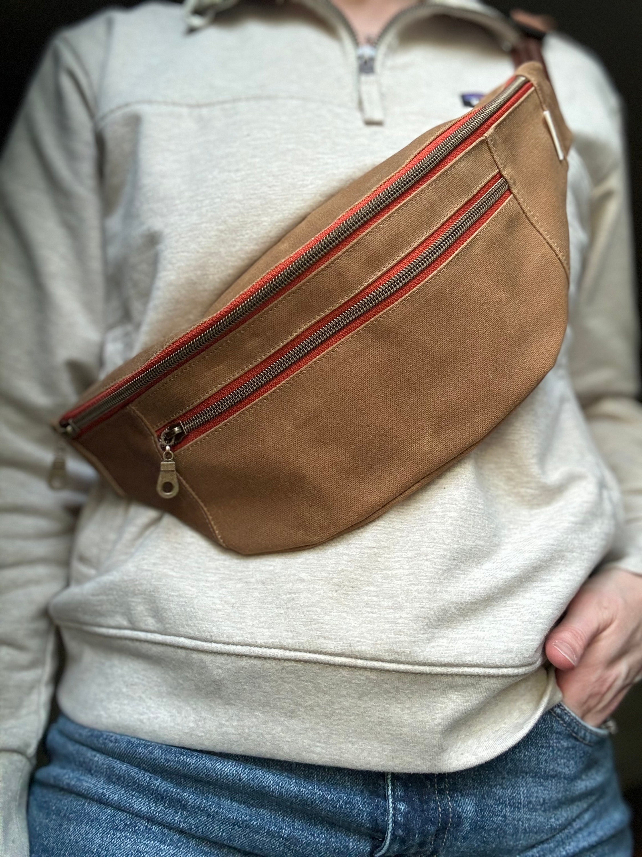 Crescent Fanny Pack, Waxed Canvas Sling - Etsy