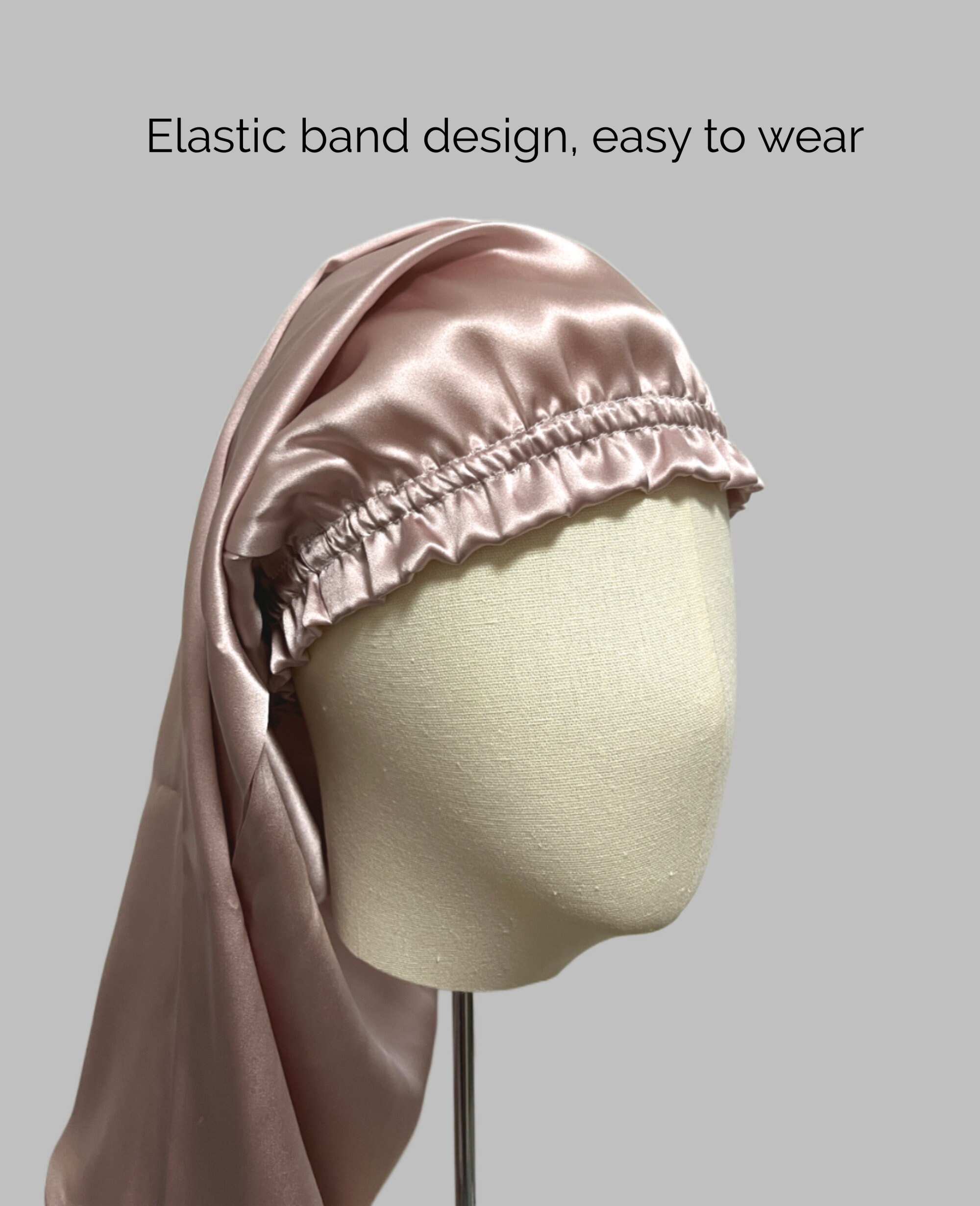 Luxury Pure Silk Long Bonnet Caps for Braids and Long Hair, Women ...