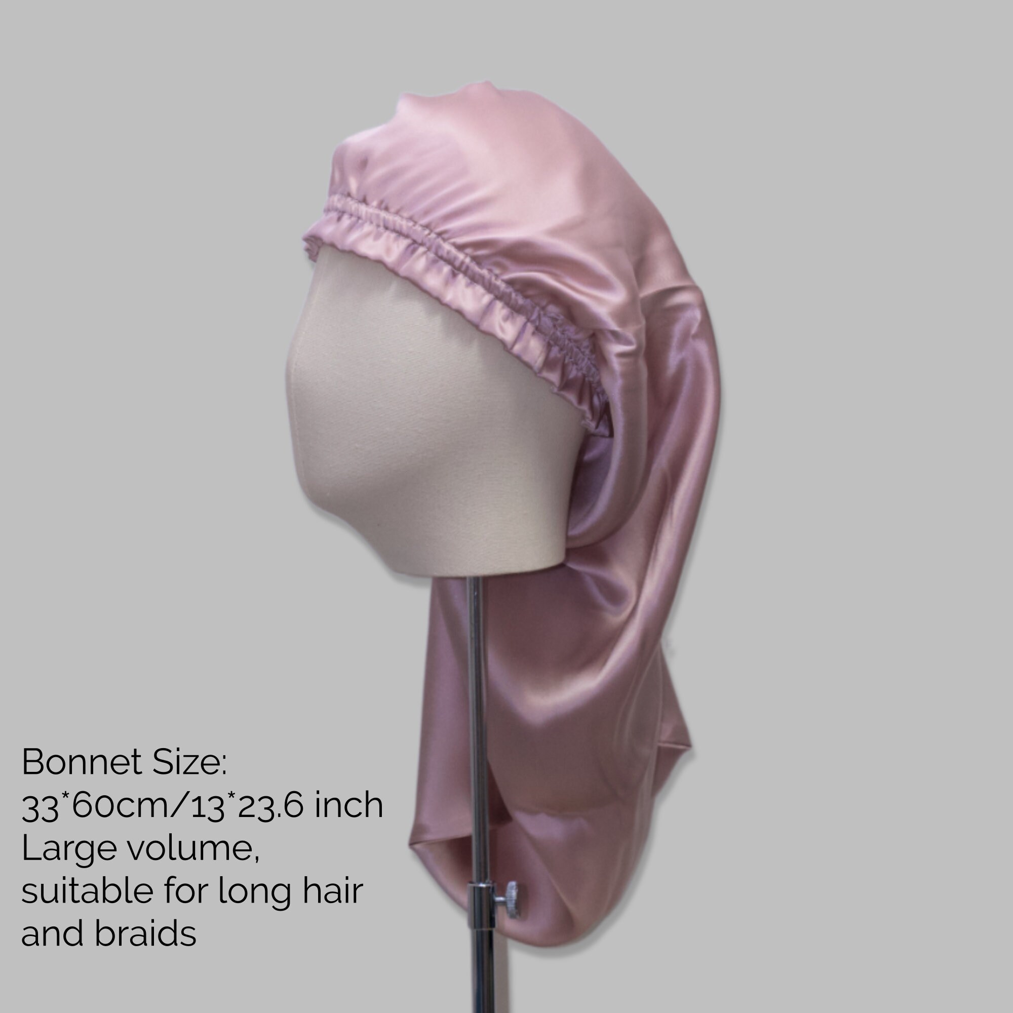 Luxury Pure Silk Long Bonnet Caps for Braids and Long Hair, Women ...