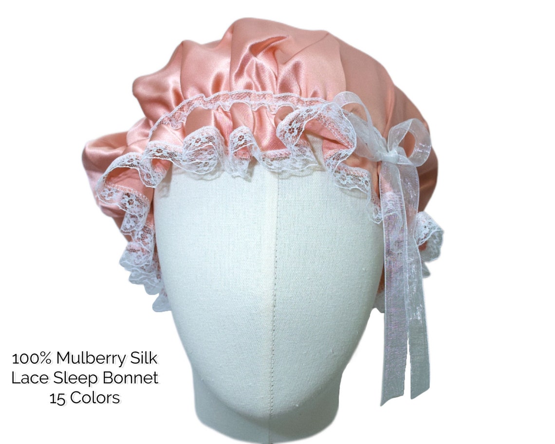 Silk Sleeping Bonnet Cap 100% Mulberry Silk Night Cap Lovely Hair ...